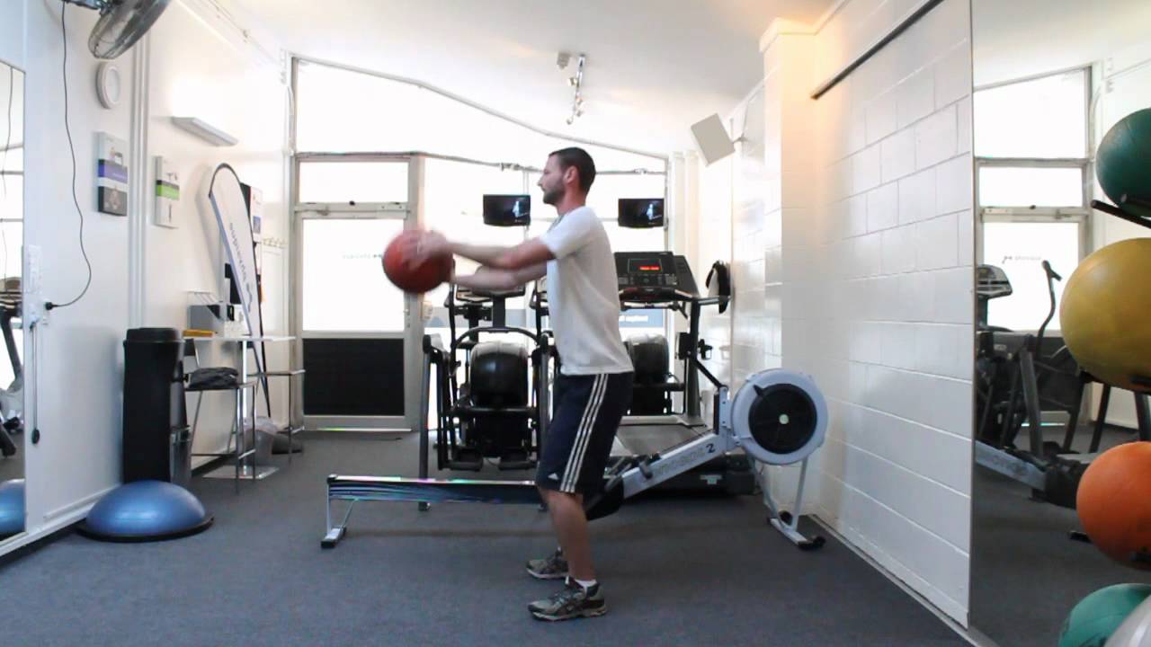 Medicine Ball Core Rotation Low to High Single - GymCalc.com - YouTube