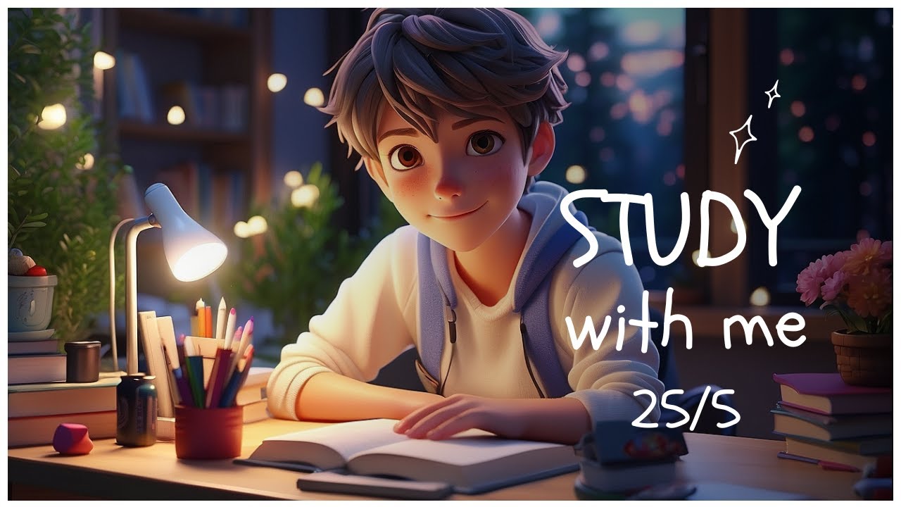 25 / 5 Pomodoro Timer - 2 hours study session 4 x 25 min (Study with me ...