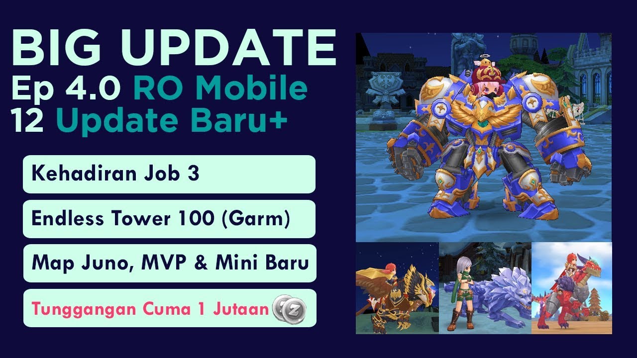 12 Big Update Ep 4 0 Ragnarok Mobile Eternal Love Job 3 tunggangan baru ...