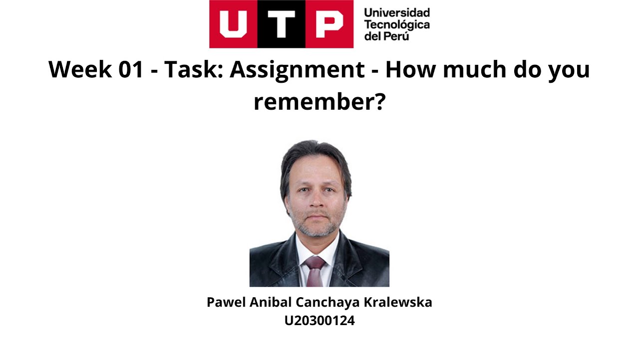 Week 01 - Task: Assignment - How much do you remember? - YouTube