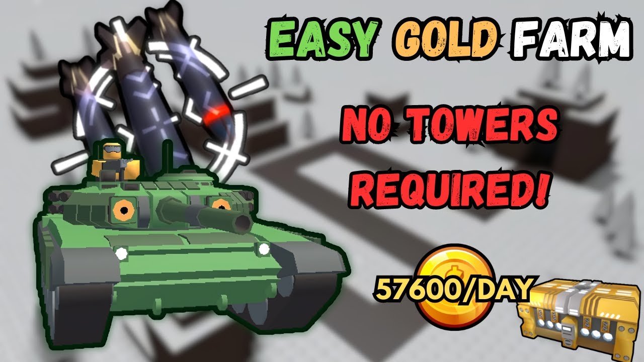EASY SOLO GOLD FARM (57600/DAY) AND NO TOWERS?! | TDS (Roblox) - YouTube