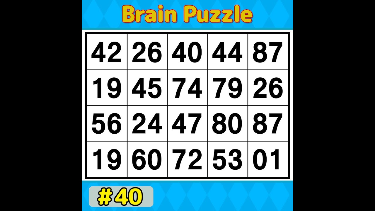 【Number Search】 Boost your concentration. 《Brain training》 #40 - YouTube