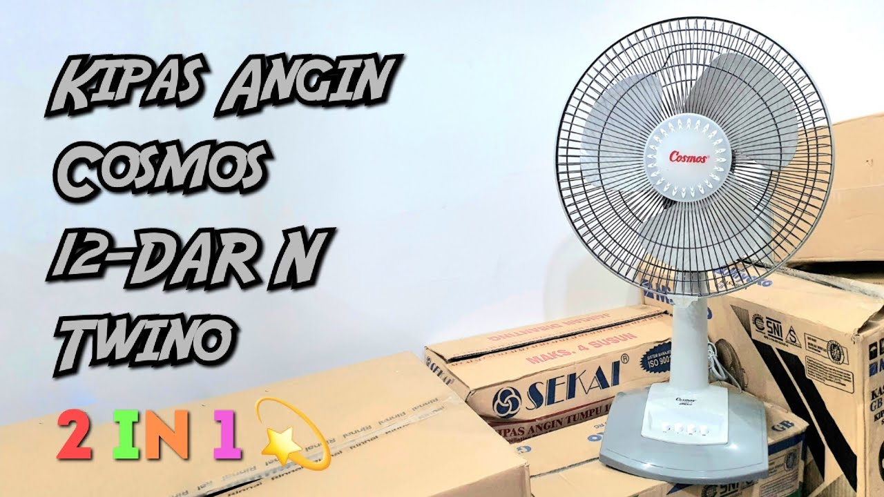 Kipas Angin Cosmos 12" | Cosmos 12-DAR N Twino | Hitam | 2 in 1 - YouTube