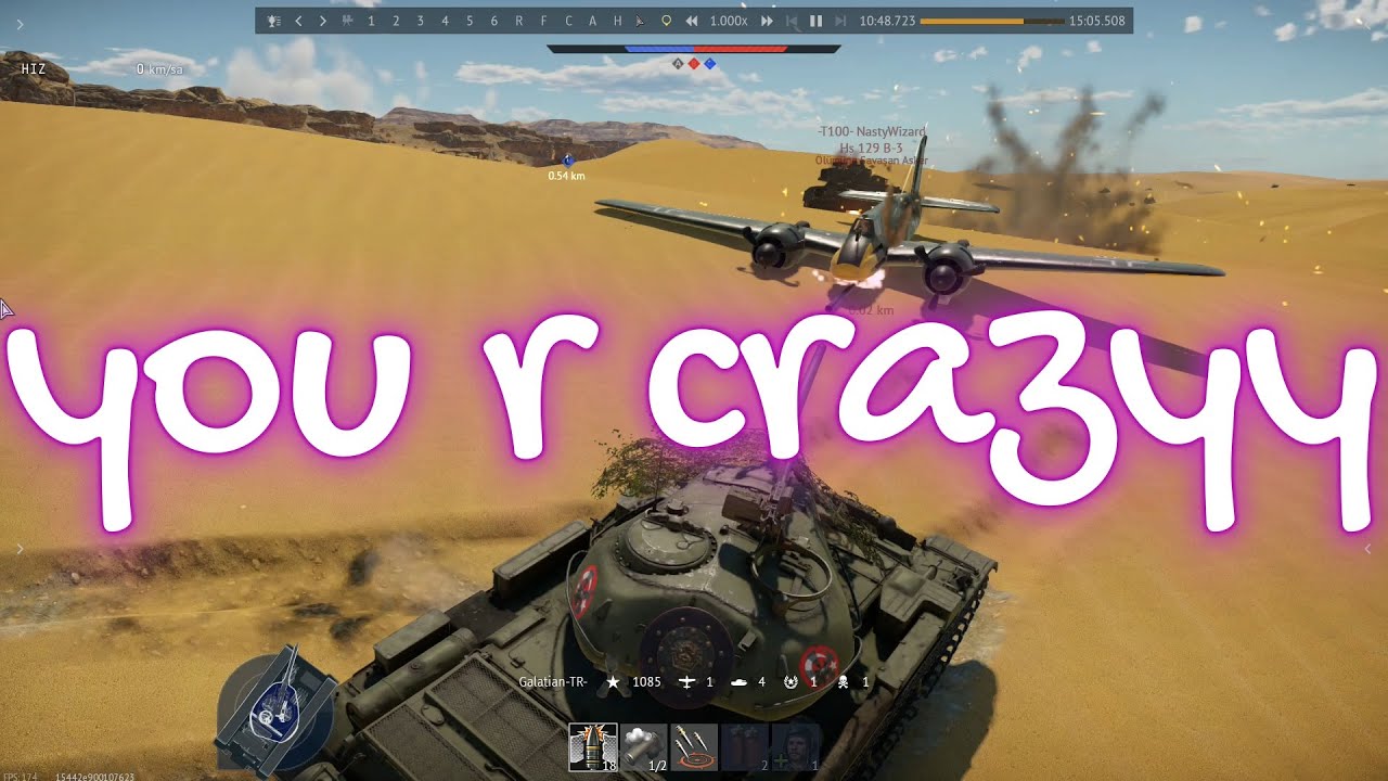 Tank and Plane nose to nose fight - YouTube