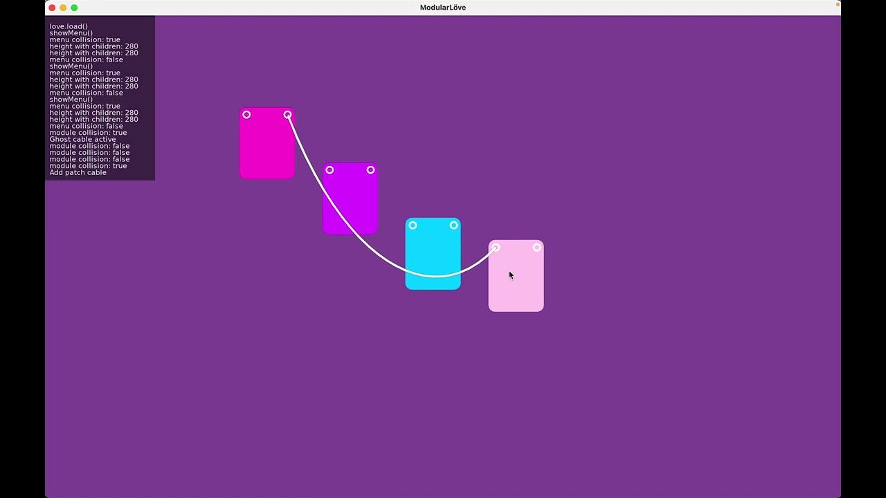 Love2D port of Modular Play - popup menu and window resize - YouTube