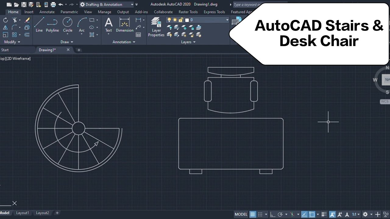 AutoCAD Stairs | AutoCAD Desk Chair | AutoCAD blocks | AutoCAD ...