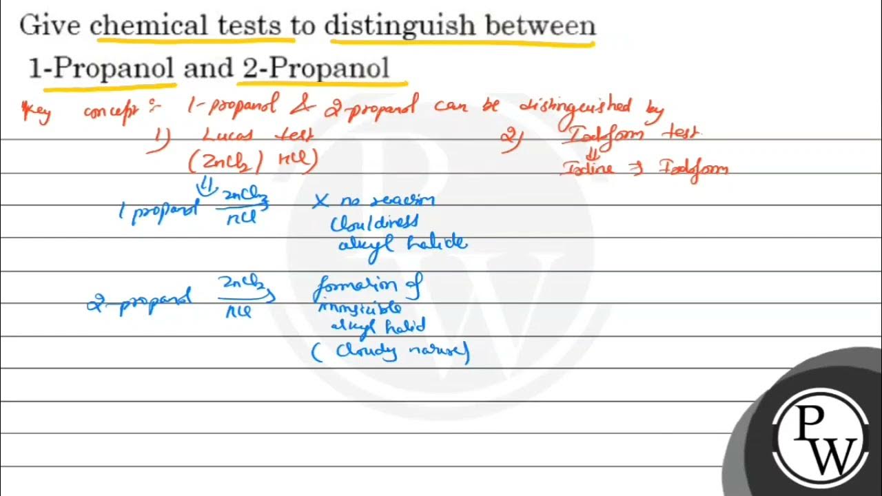 Give Chemical Tests To Distinguish Between 1 Propanol And 2 Propanol give-chemical-tests-to-distinguish-between-1-propanol-and-2-propanol