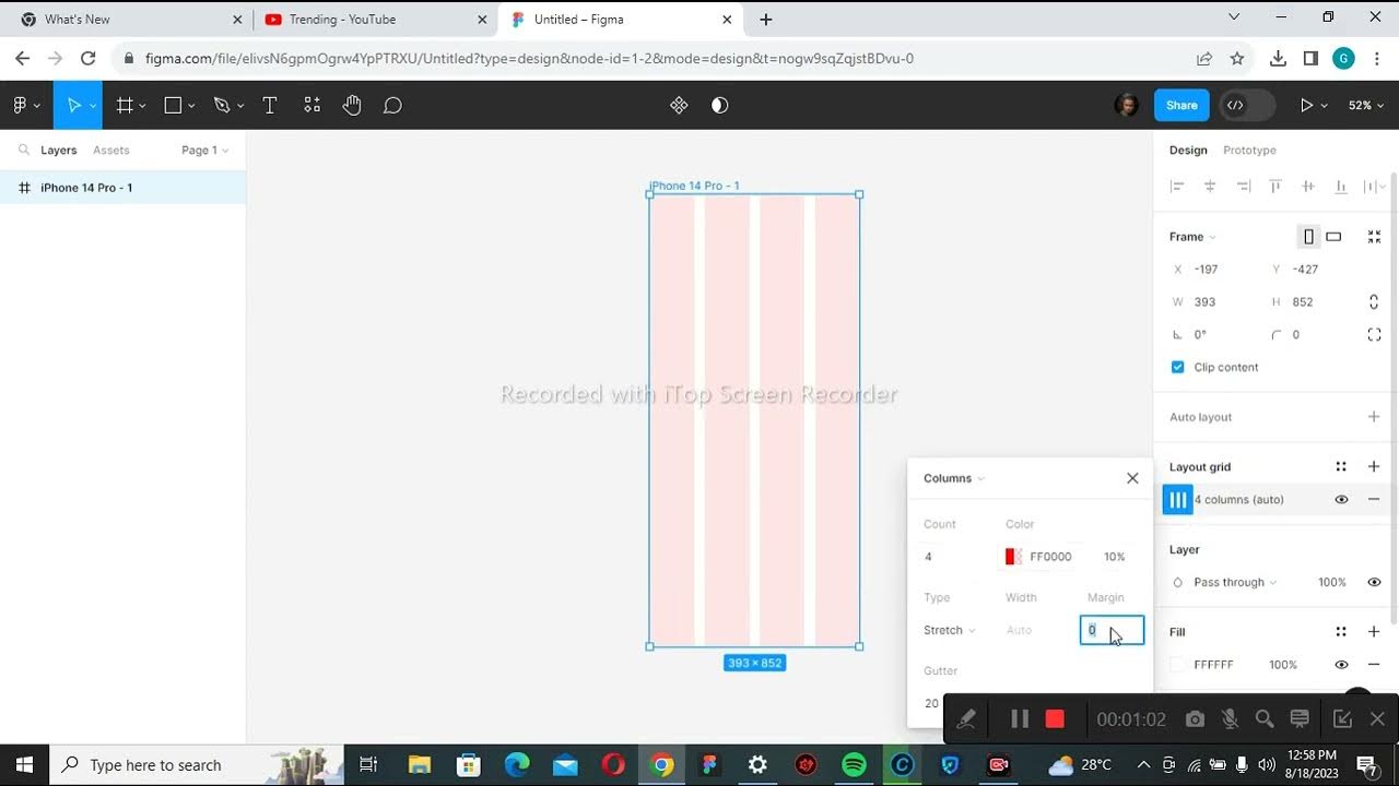 How to Add Layout Grid in a Frame using figma #figmaclass2023 #Figma # ...