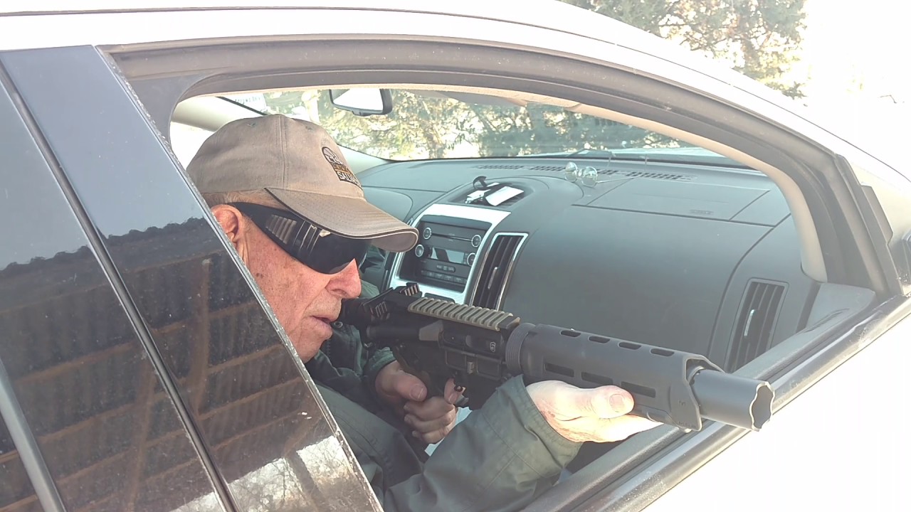 Roger shooting AR Pistol drive-by style! - YouTube