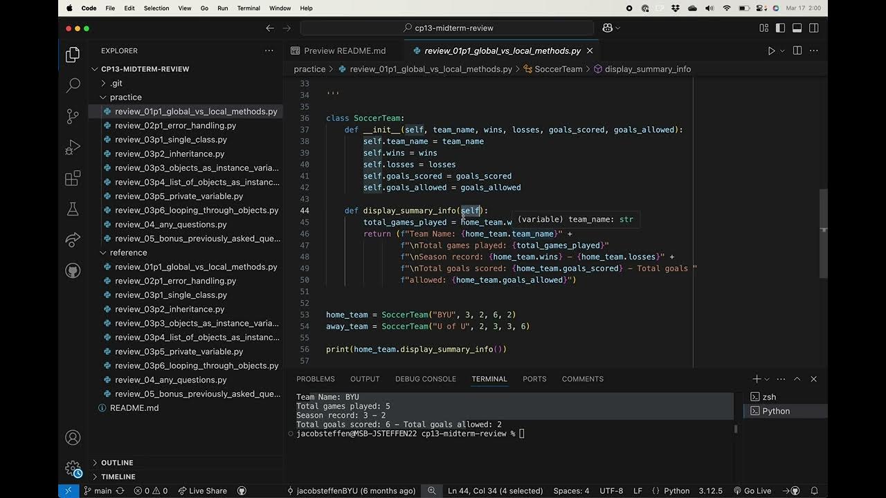Midterm Review Local vs Global Variables in Methods - YouTube