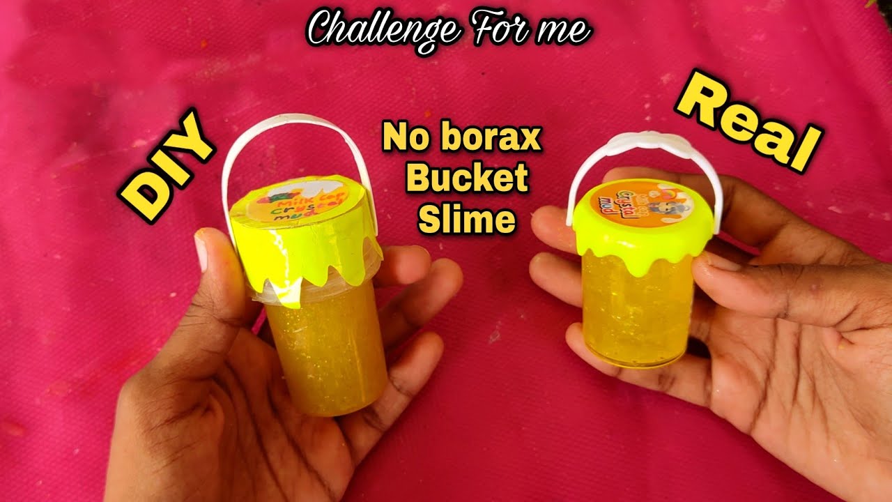 No Borax Homemade bucket slime /try to make a like a real one ...