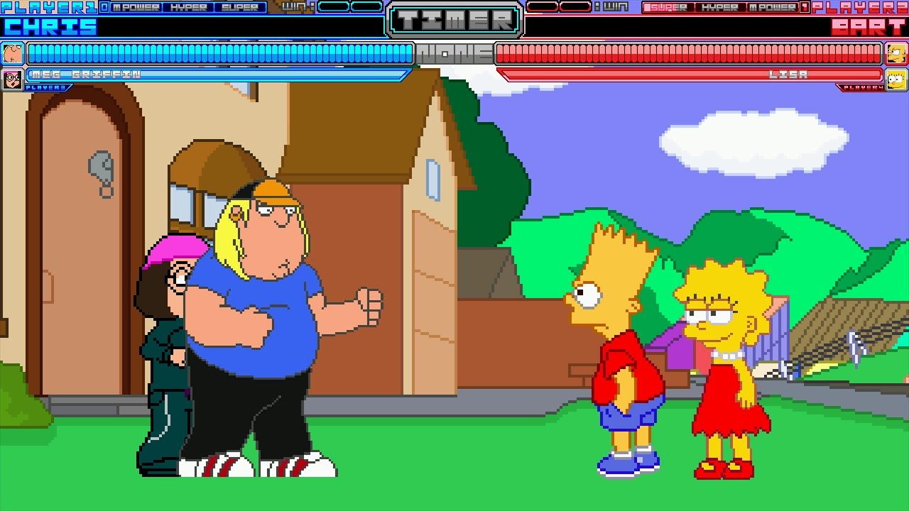 Mugen #101 Chris Griffin & Meg Griffin vs Bart Simpson & Lisa Simpson ...