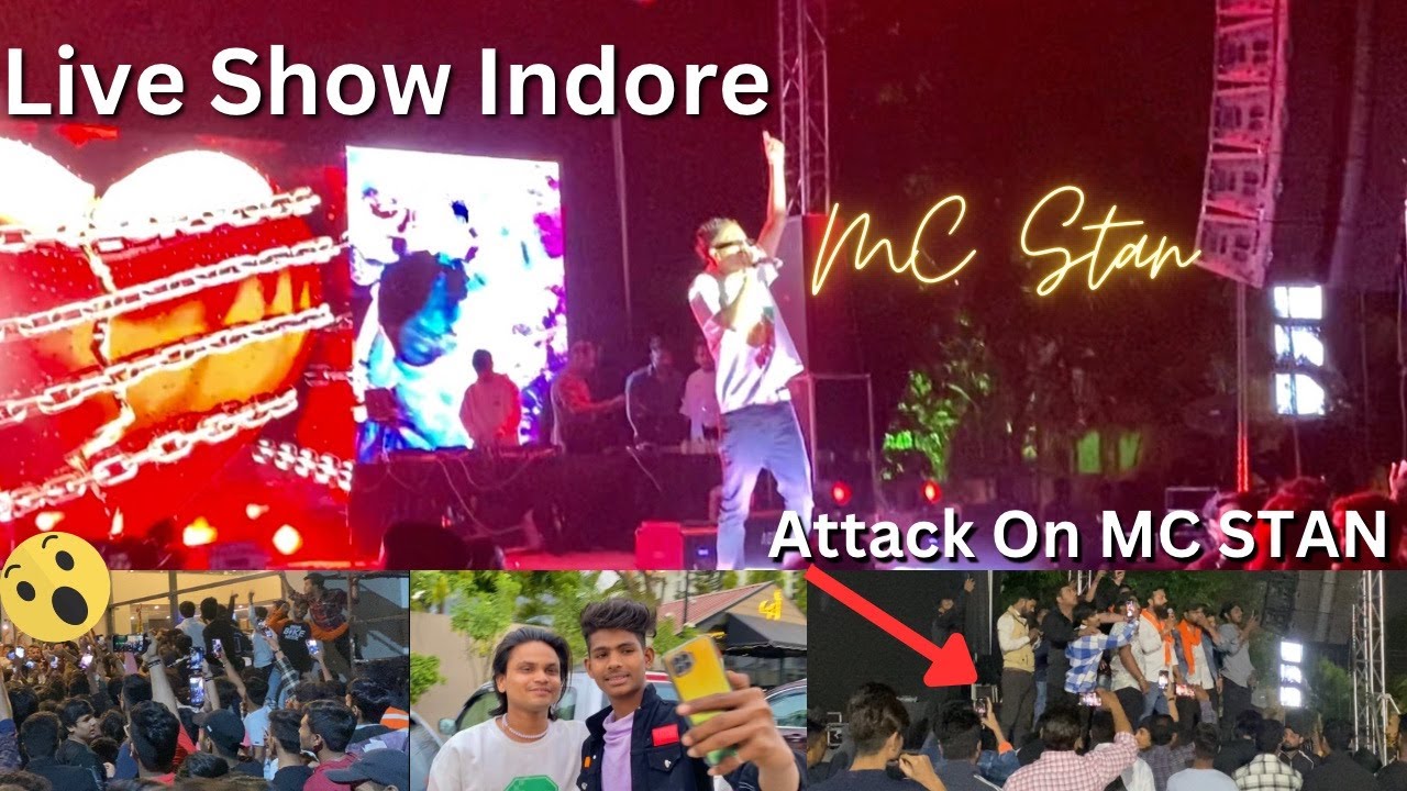 Mc Stan Live Show Indore | Attack on Mc Stan😢| Mc Stan Ko Show Chhor ...