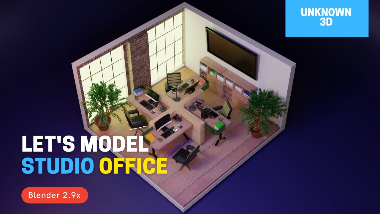 Let's Model Studio Office in Blender 2.9 - YouTube