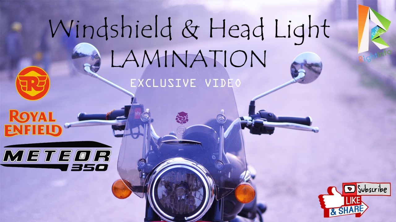ROYAL ENFIELD Meteor 350- WindShield & Head Light LAMINATION [Smoke ...
