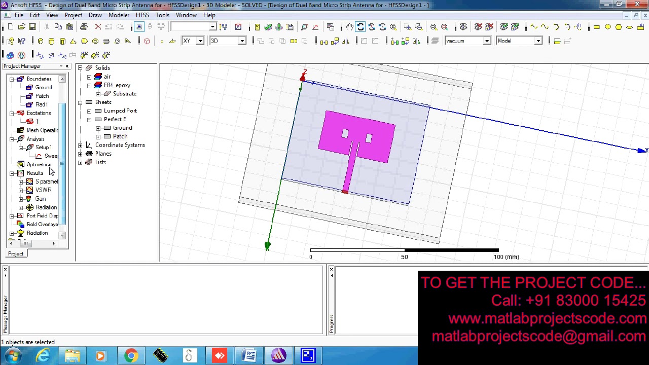 Hfss design for Design of Dual Band Micro Strip Antenna for 2.4 Ghz And ...