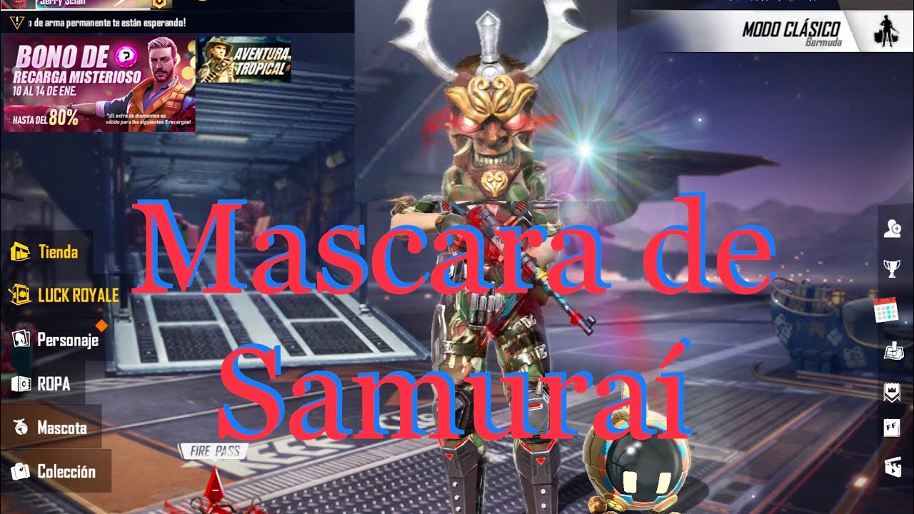 CONSIGO LA MASCARA DEL SAMURAÍ GRATIS (FREE FIRE) - YouTube