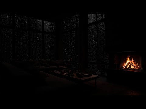 Fireplace And Rain Sound For Sleeping No Ads 🔥 A Stress-Free Evening and Restful Night 🌧️🔥