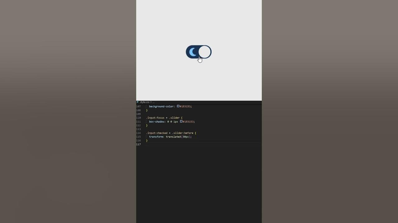 Daynight Switch Button😍programming Coding Css Htmlcss Shorts Trending Html Animation