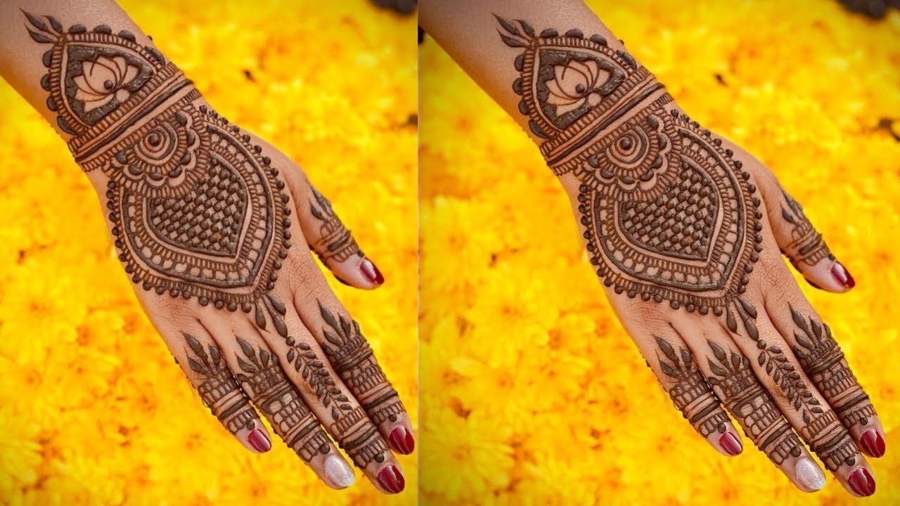 Easy Dulhan Mehndi | Bharwa Mehndi Designs| Mehndi Design Simple ...