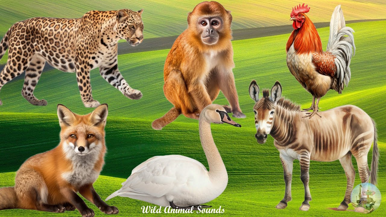 Cute Baby Monkeys - Animal BGM: Swan, Donkey, Baboon, Fennec Fox ...