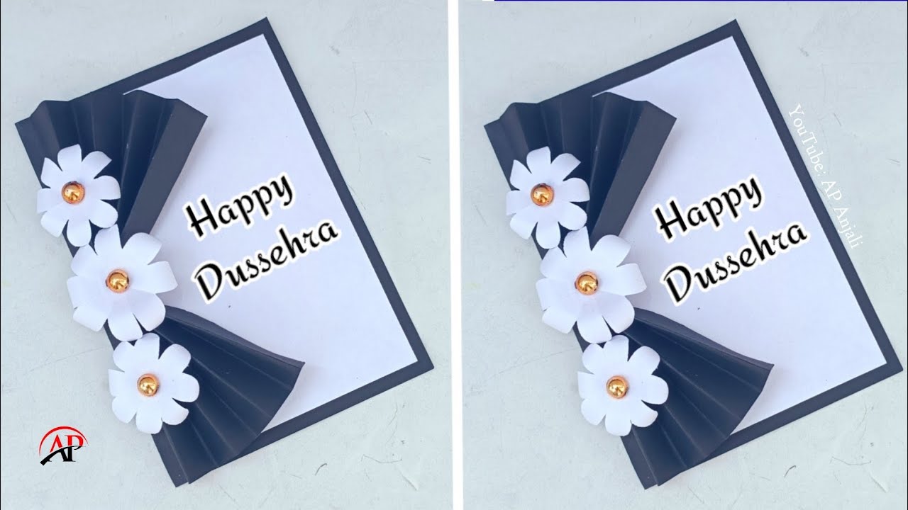 Easy Dussehra Card Making / Diwali Card / How to make greeting card for ...