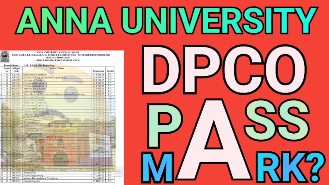 Anna University DPCO Pass Mark?🤔 | Engineering Integrated Subjects Pass Mark | Pass Mark | R2021 ...