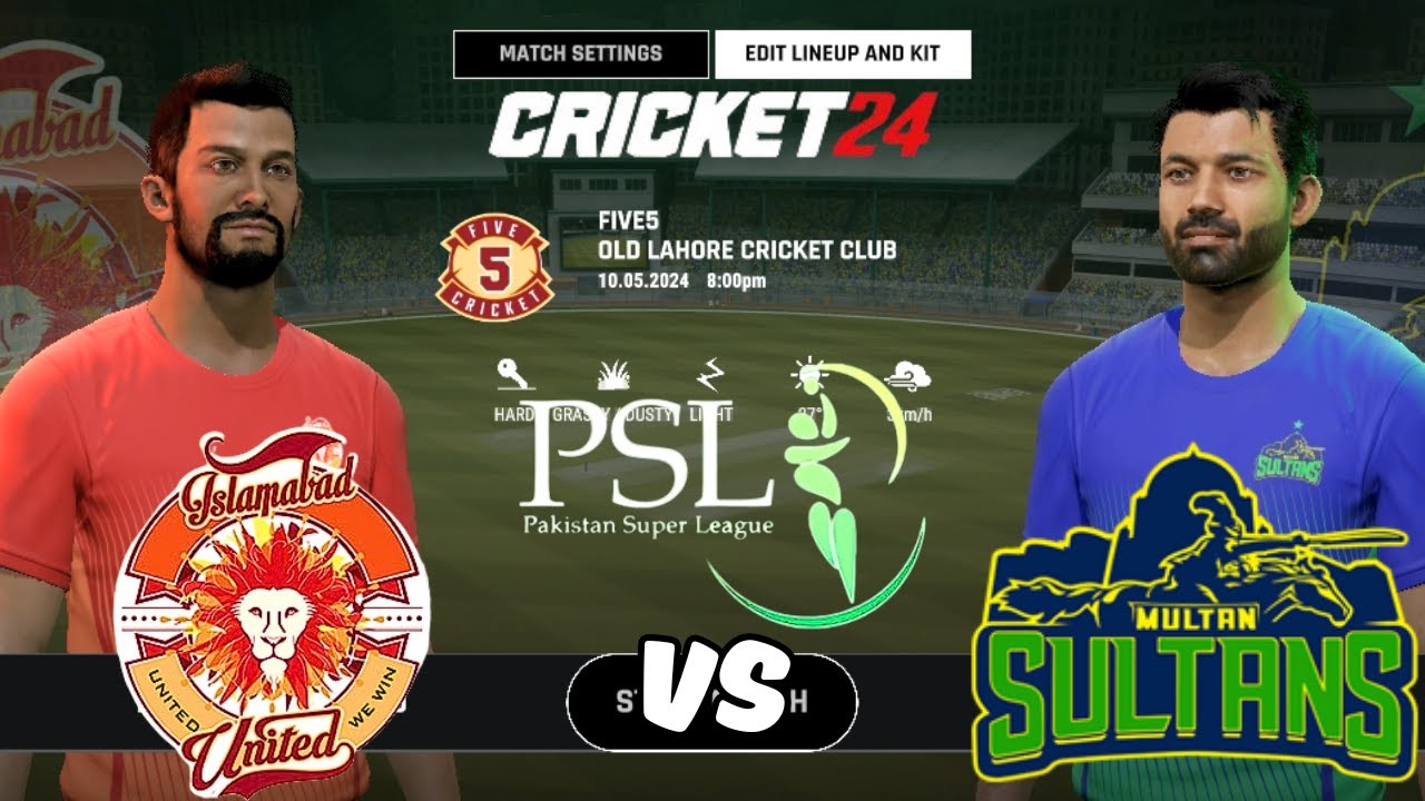 ISLAMABAD UNITED VS MULTAN SULTAN | PSL 9 | CRICKET 24 GAMEPLAY - YouTube