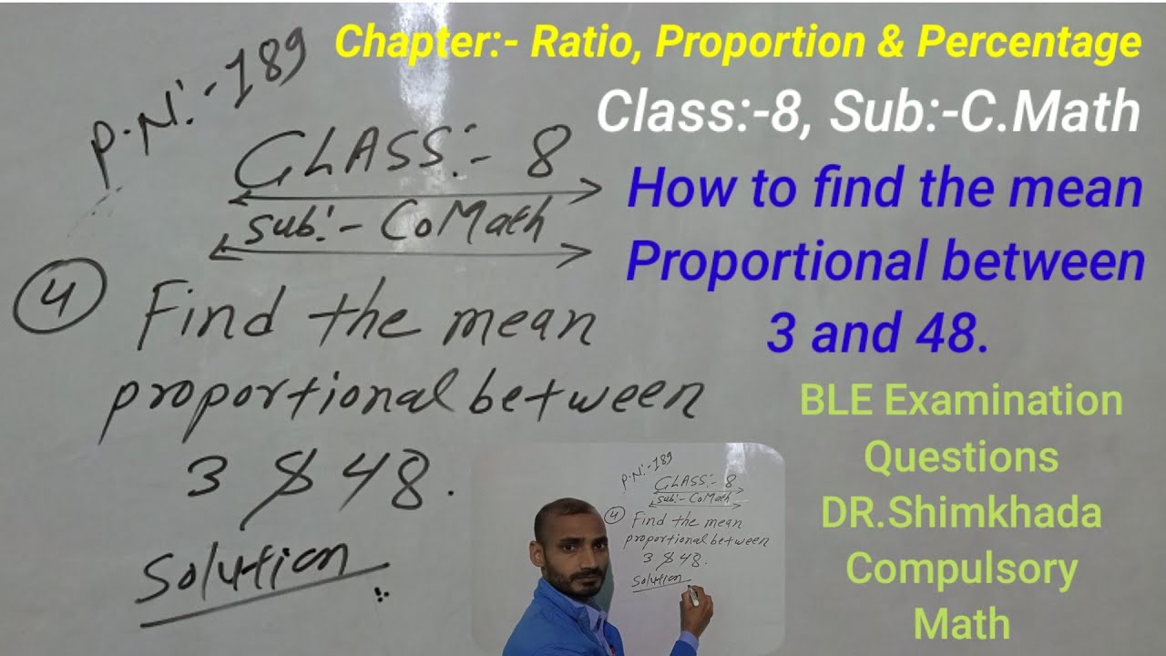 How to find the mean proportional | Ratio, Proportion and Percentage ...