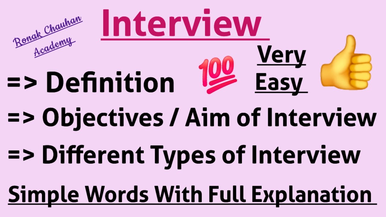 Interviews || Definition , Aim of Interview , Types of Interview ...