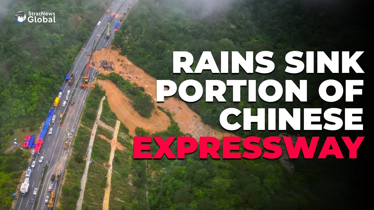 Road Collapses In China's Guangdong Province - YouTube
