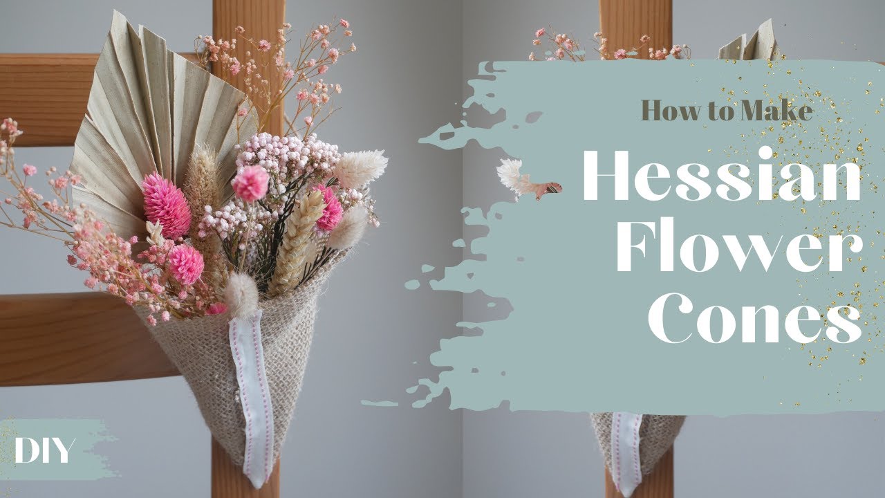 Hessian Flower Cones | Rustic Floral Pew End DIY - YouTube