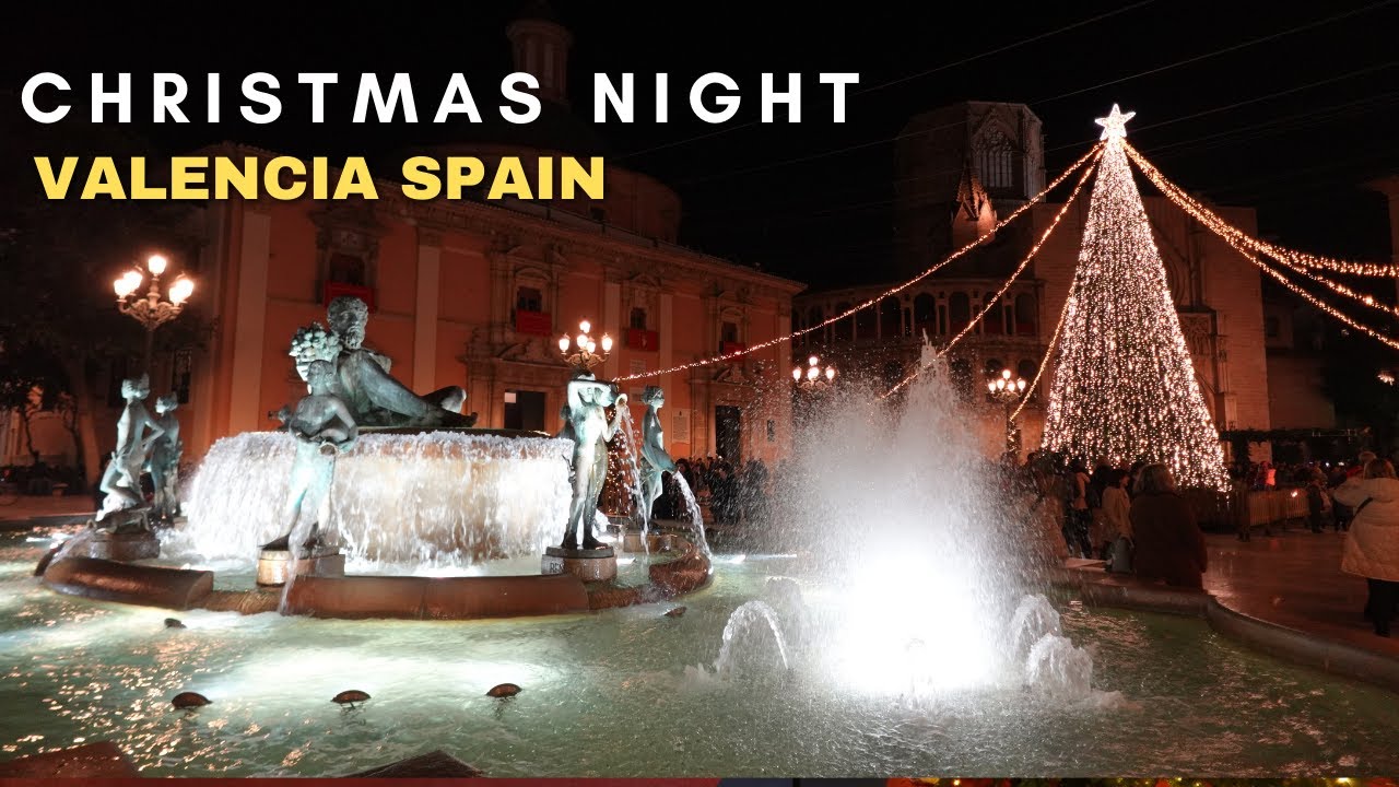 Valencia SPAIN at night on a Christmas | Lights Decors and Christmas ...