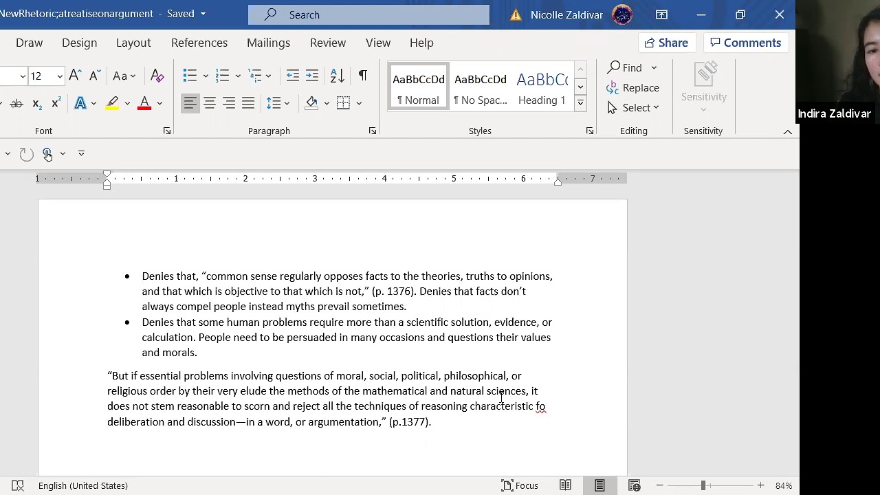 Conclusion of Perelman and Tyteca's New Rhetoric: A Treatise on ...