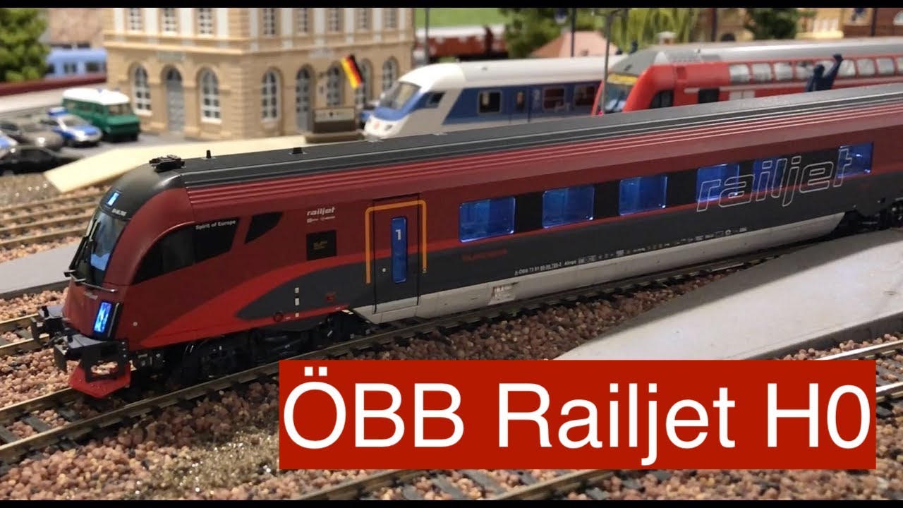 Modellbahn Zugfahrten ÖBB Railjet in H0 - YouTube