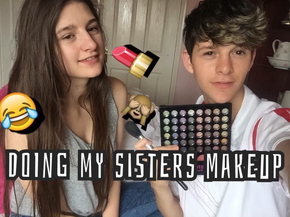 brother doing sisters makeup - YouTube