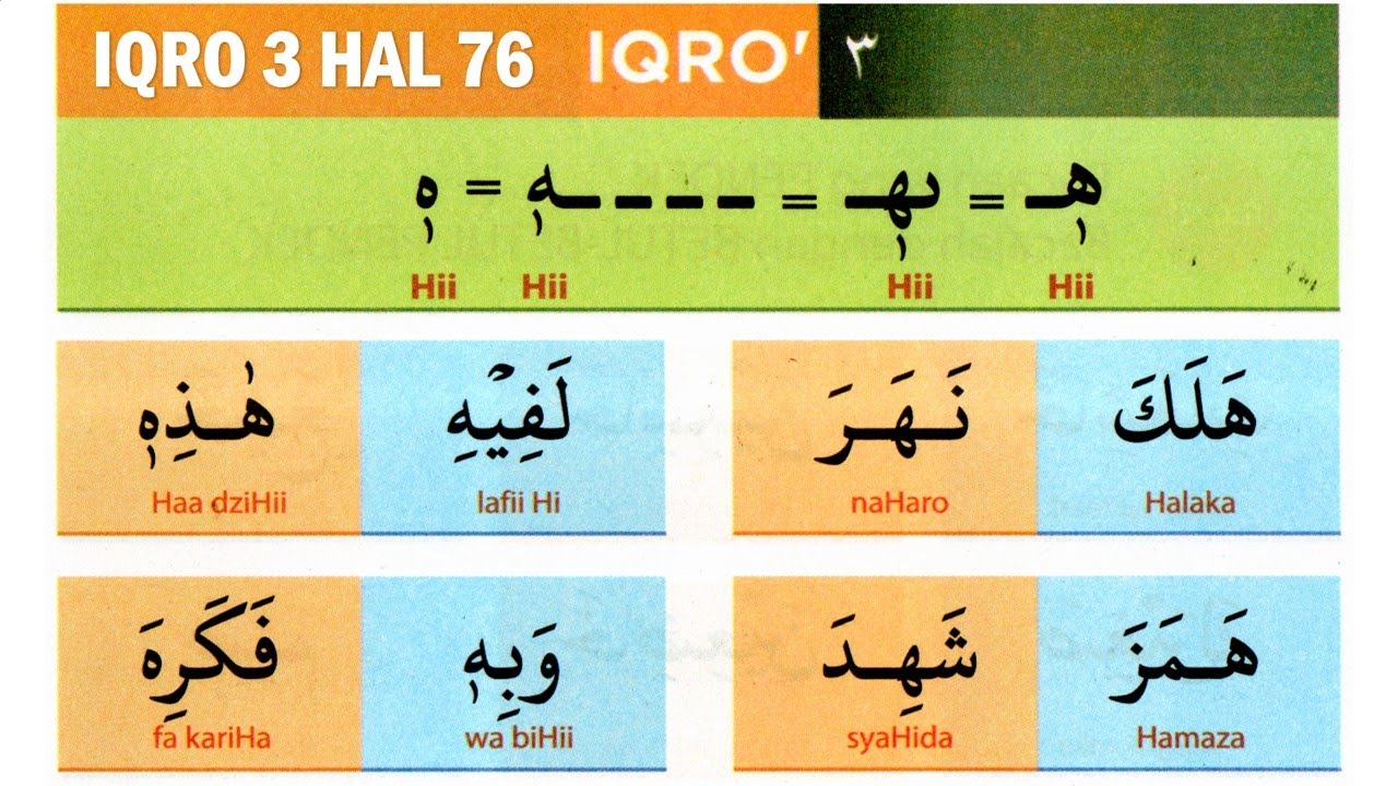 Iqro 3 (Hal 76). Belajar Baca Iqro' 3, Cara Cepat dan Mudah Membaca ...