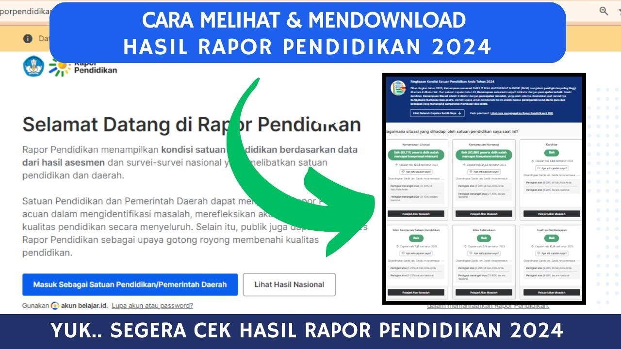 TERBARU !! TELAH RILIS RAPOR PENDIDIKAN 2024 | CARA MELIHAT DAN ...