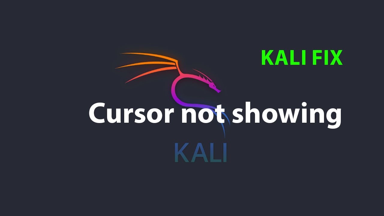 KALI FIX: Cursor not showing on virtual machine - YouTube