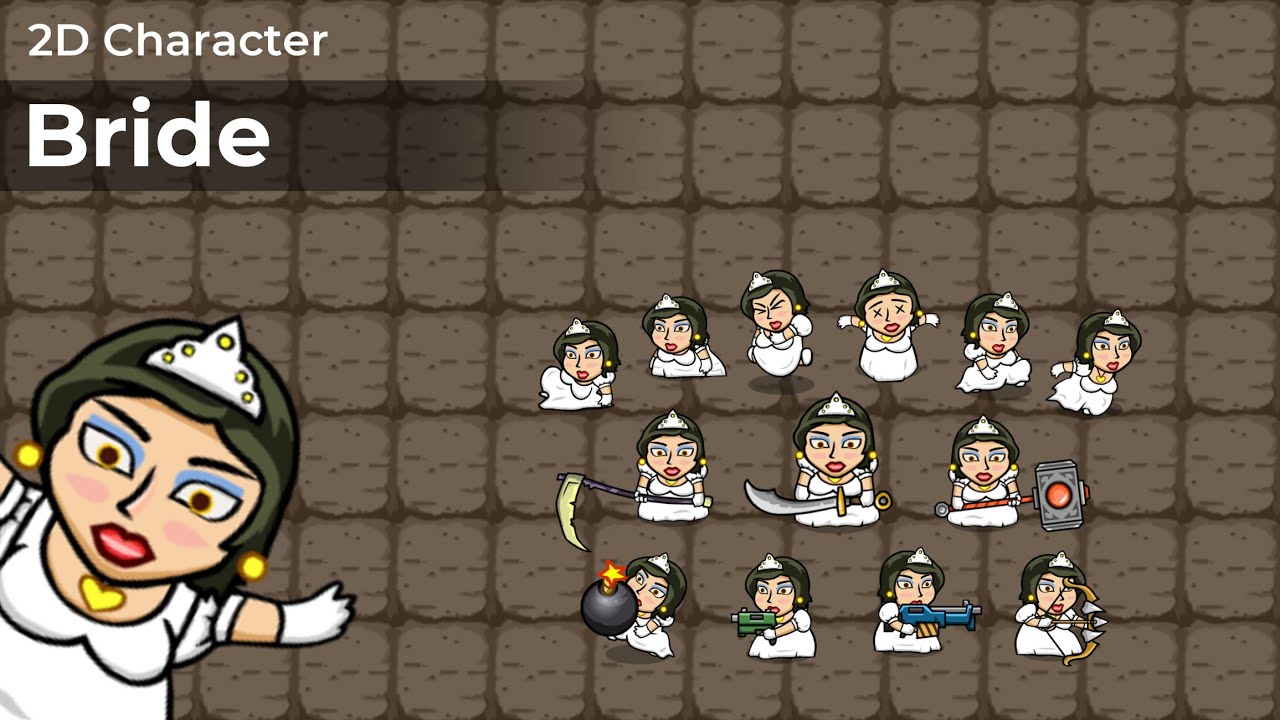 2D Character - Bride (Sprite Package Demo) - YouTube