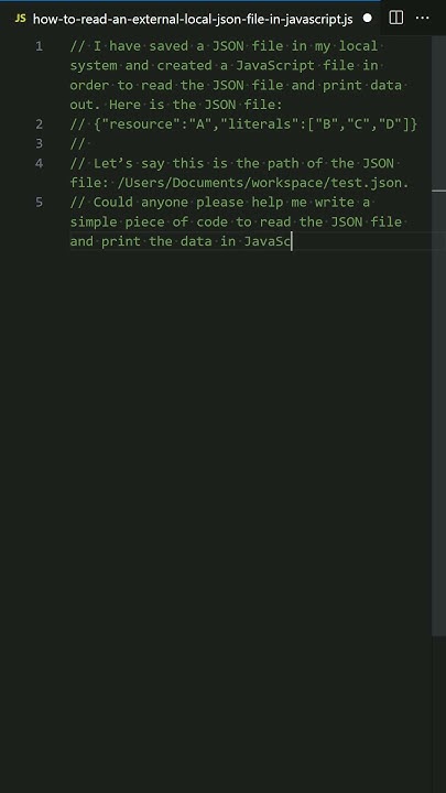 How To Read An External Local Json File In Javascript Youtube