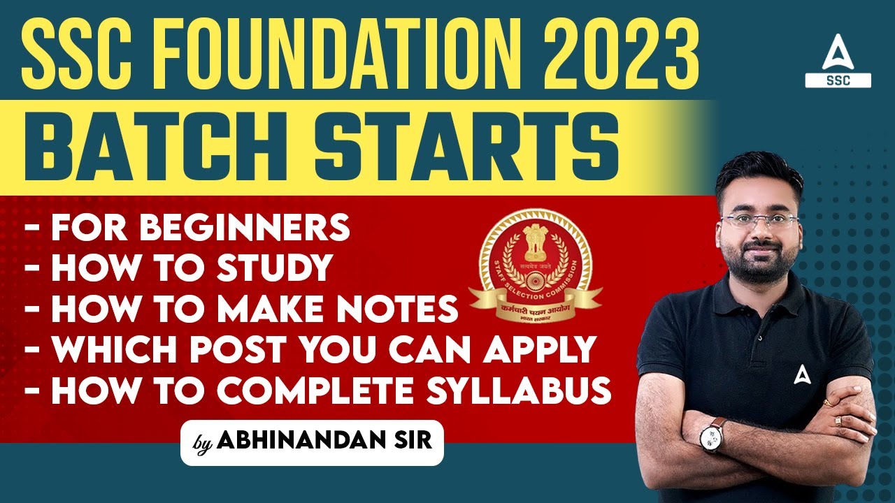 SSC Foundation 2023 Batch Starts For Beginners How To Study How To Make ...