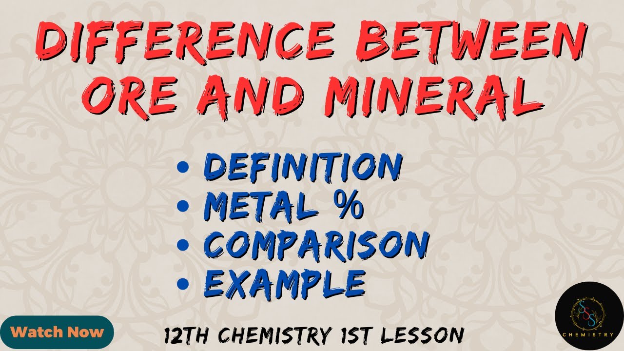 Difference Between Ore and Mineral | Definition | Metal % | Comparison ...