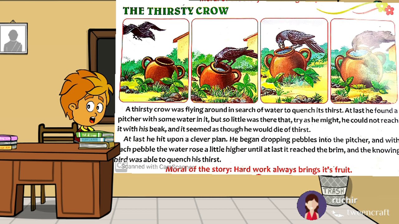 thirsty crow kids story online study kids education - YouTube
