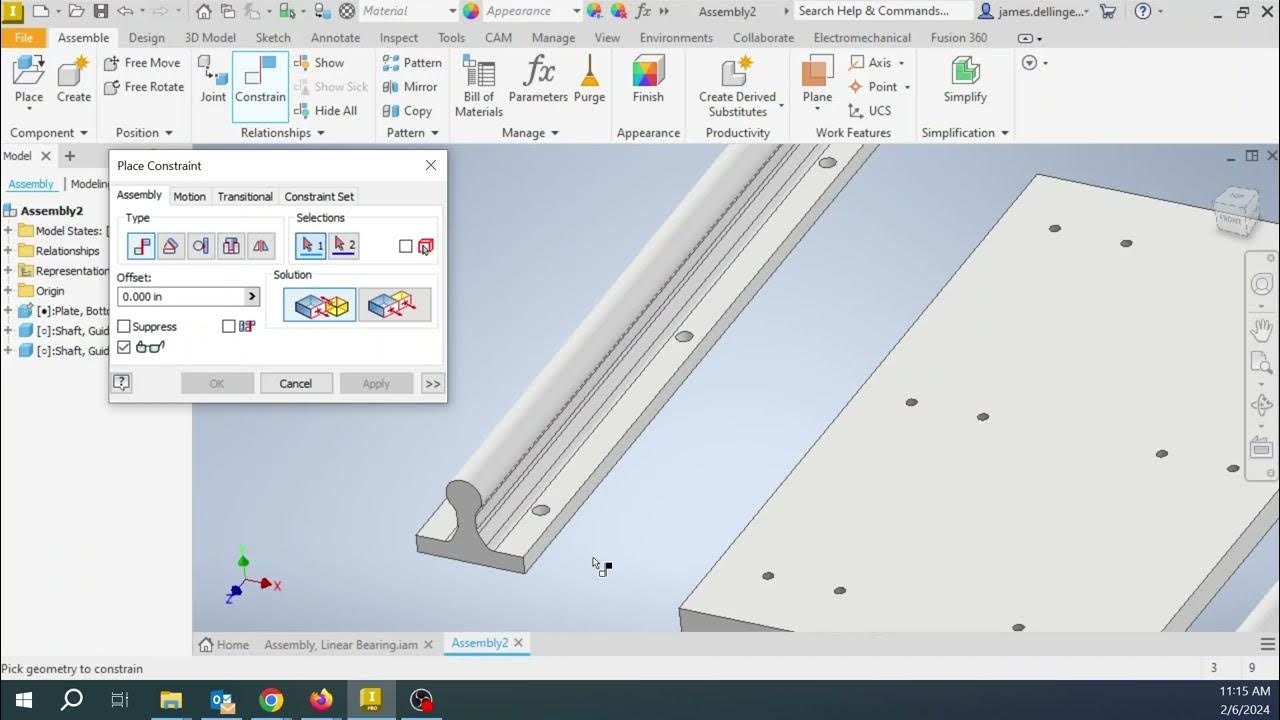 Introduction to Autodesk Inventor. Part 6. Assemblies - YouTube