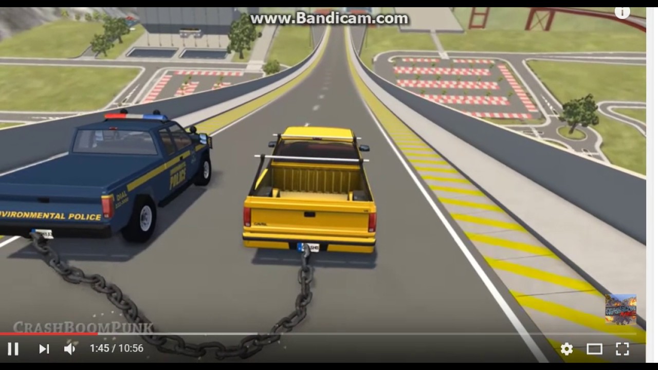 Crash boom punk crash inpact with 2 cars chained toghter - YouTube