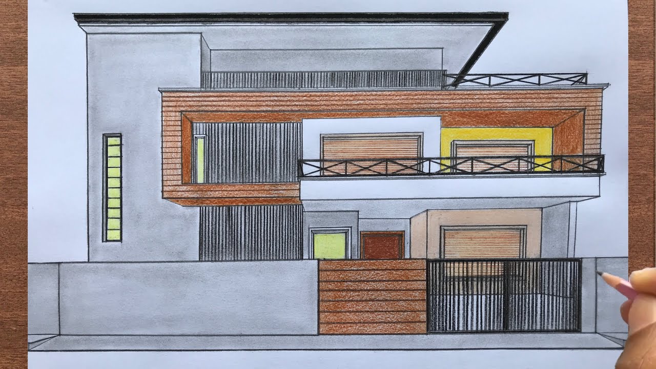 How to Draw a House in 1-Point Perspective - YouTube