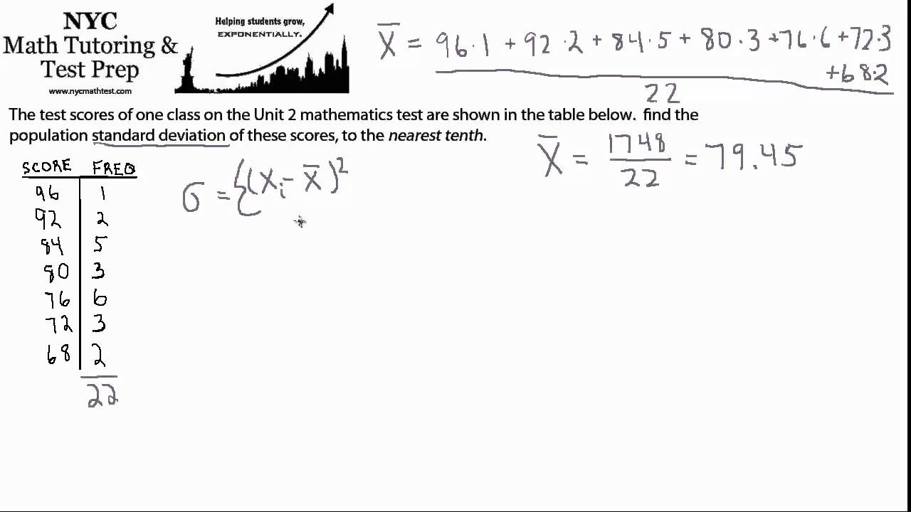 Standard Deviation - Algebra 2 - Trigonometry - NYS Regents Exam - June ...