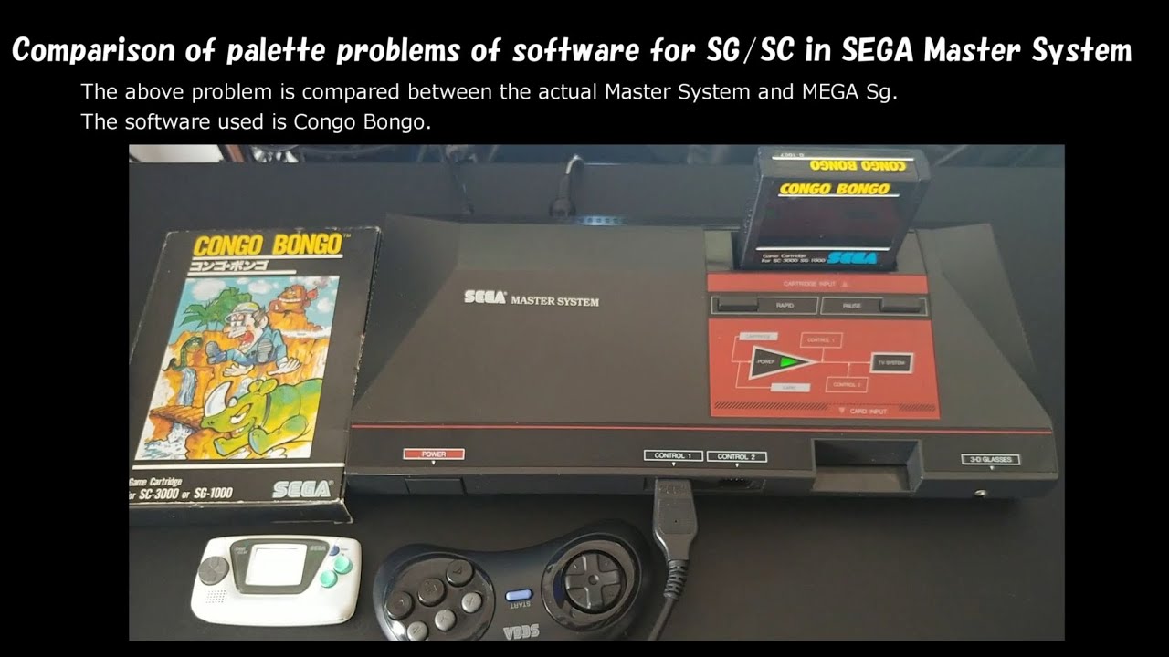 Comparison of palette problems of software for SG/SC in SEGA Master ...