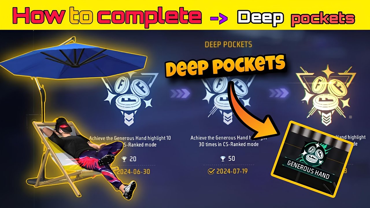DEEP POCKET MISSION FREE FIRE | DEEP POCKET FF ACHIEVEMENT | NEW ...